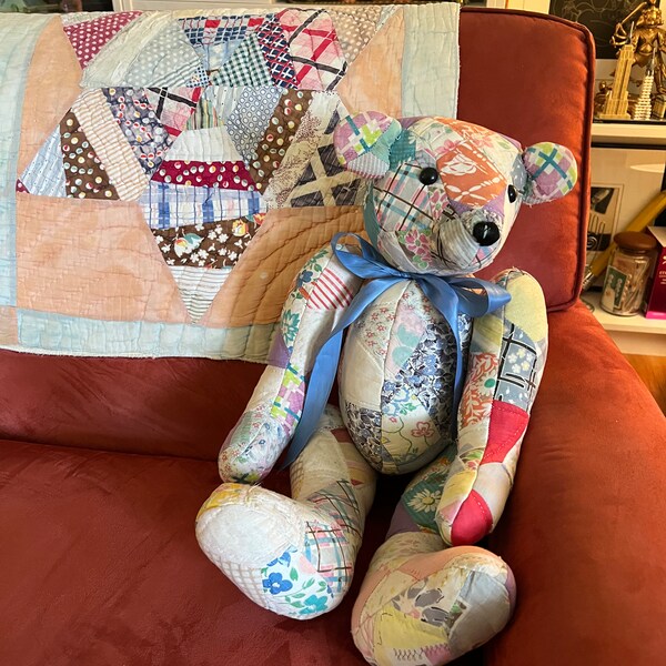 Patchwork Teddy Bear - Etsy