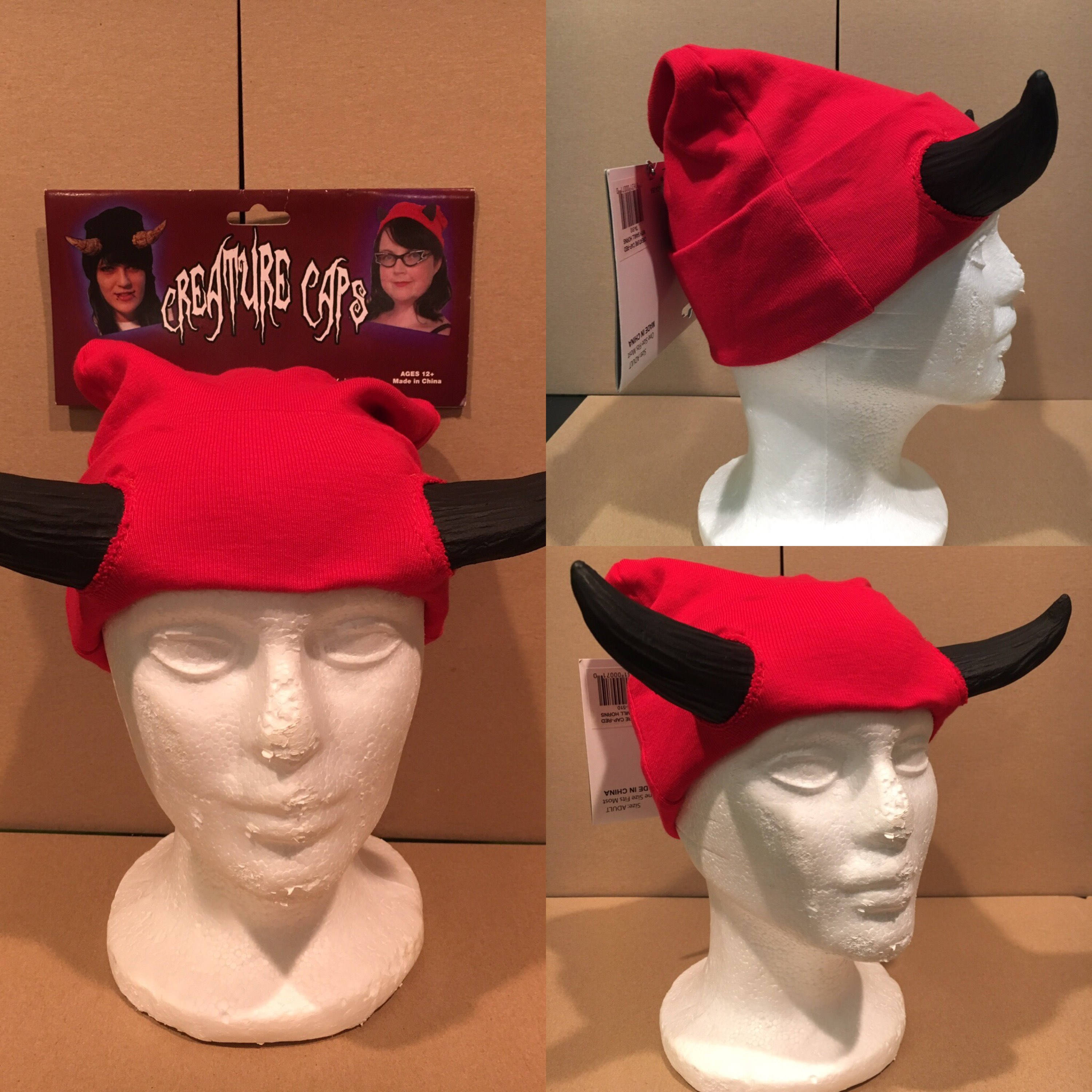 Creature Cap Red With Horns