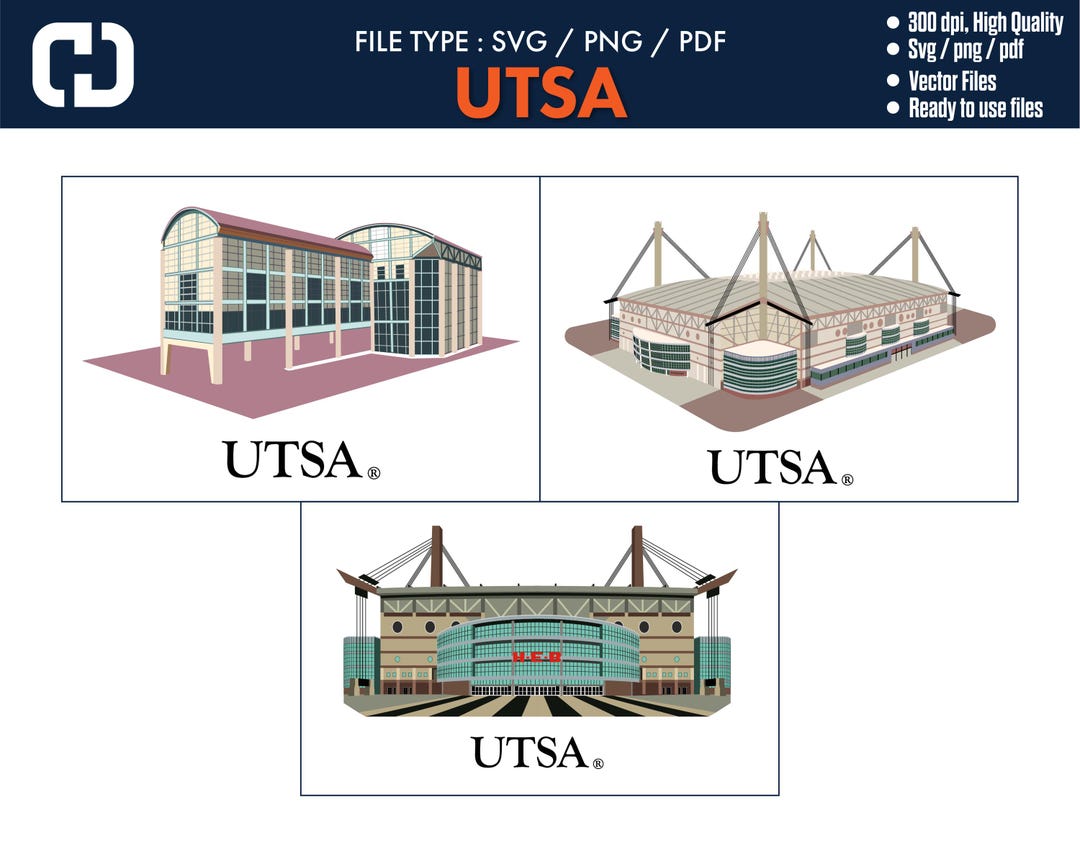 UTSA Building Illustrations, Stadium PNG, Runners SVG (digital Download ...
