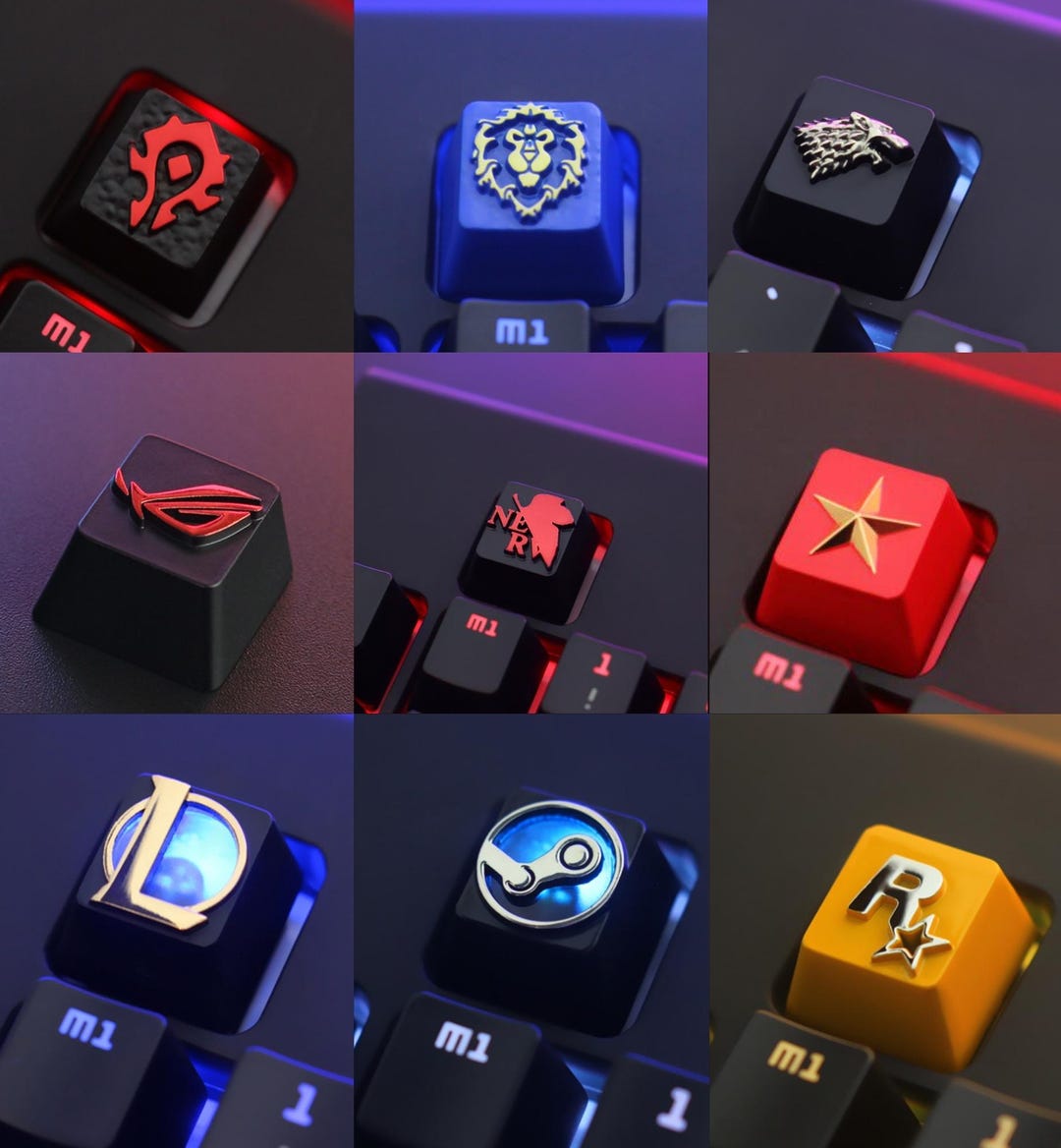 Artisan Metal Keycaps | Gaming Emblem ESC Key | Custom Zinc Alloy ...