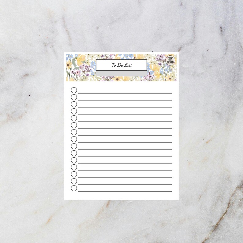 To Do List Ditsy Spring Watercolour Floral 2026 Instant Digital ...
