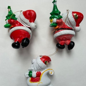 Lot of 3 Vintage “made in Hong Kong” Santa Claus Christmas Ornaments - Etsy