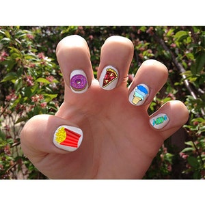 Junk Food // Summer // Nail Decals Transfer Nail Stickers - Etsy