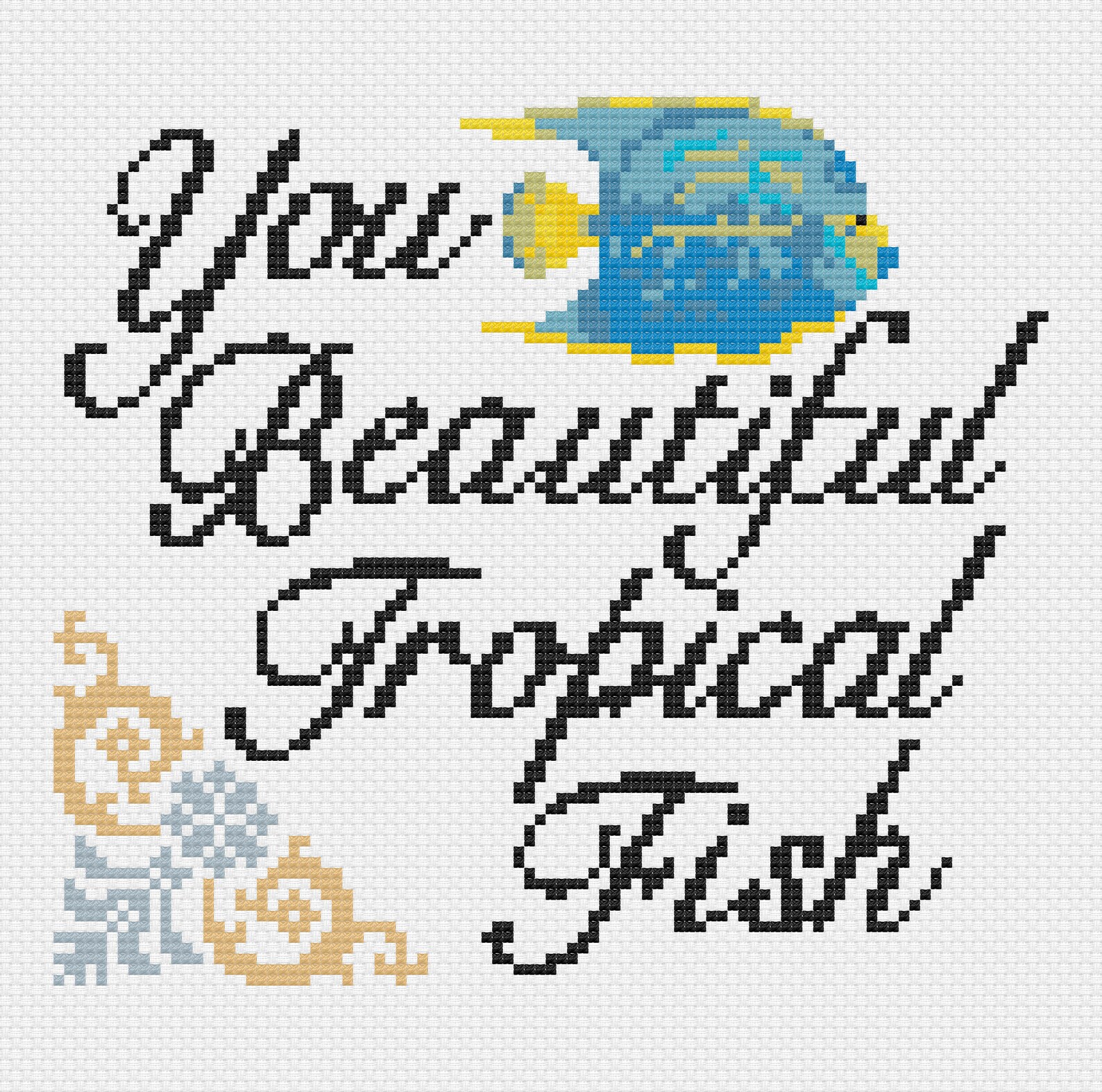 You Beautiful Tropical Fish Cross Stitch Pattern - Etsy