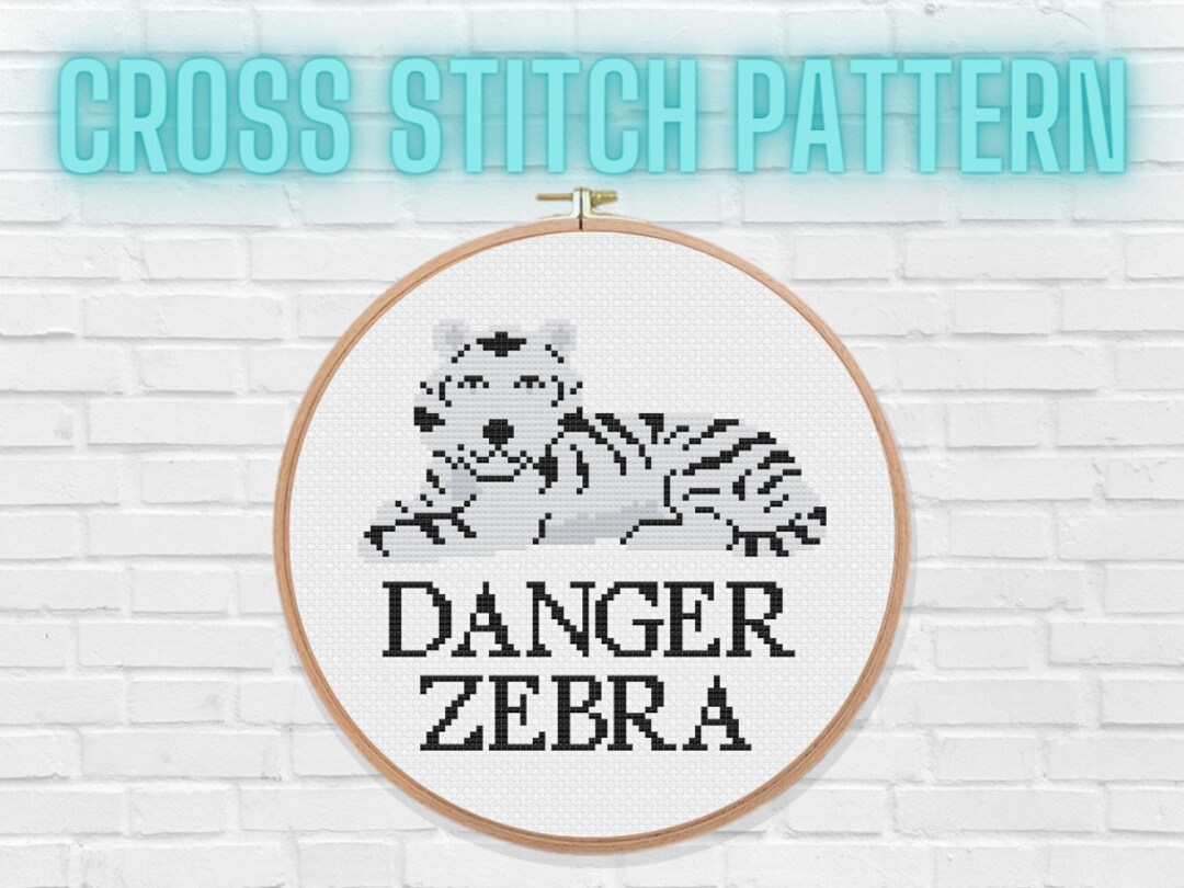 Danger Zebra Cross Stitch Pattern - Etsy