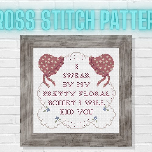 Firefly Pretty Floral Bonnet Cross Stitch Pattern - Etsy