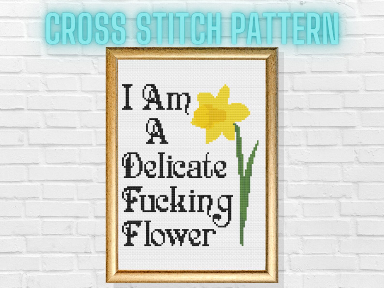 I Am a Delicate Flower PDF Cross Stitch Pattern - Etsy