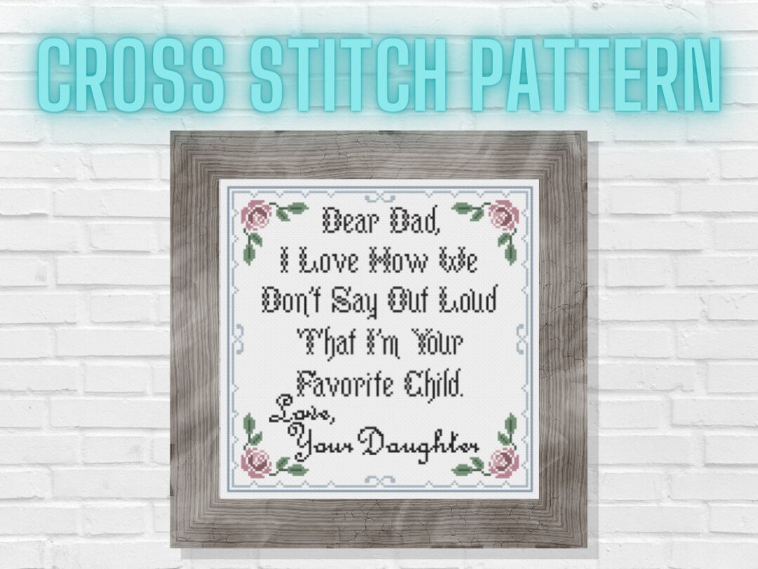 Dear Dad Cross Stitch Pattern - Etsy