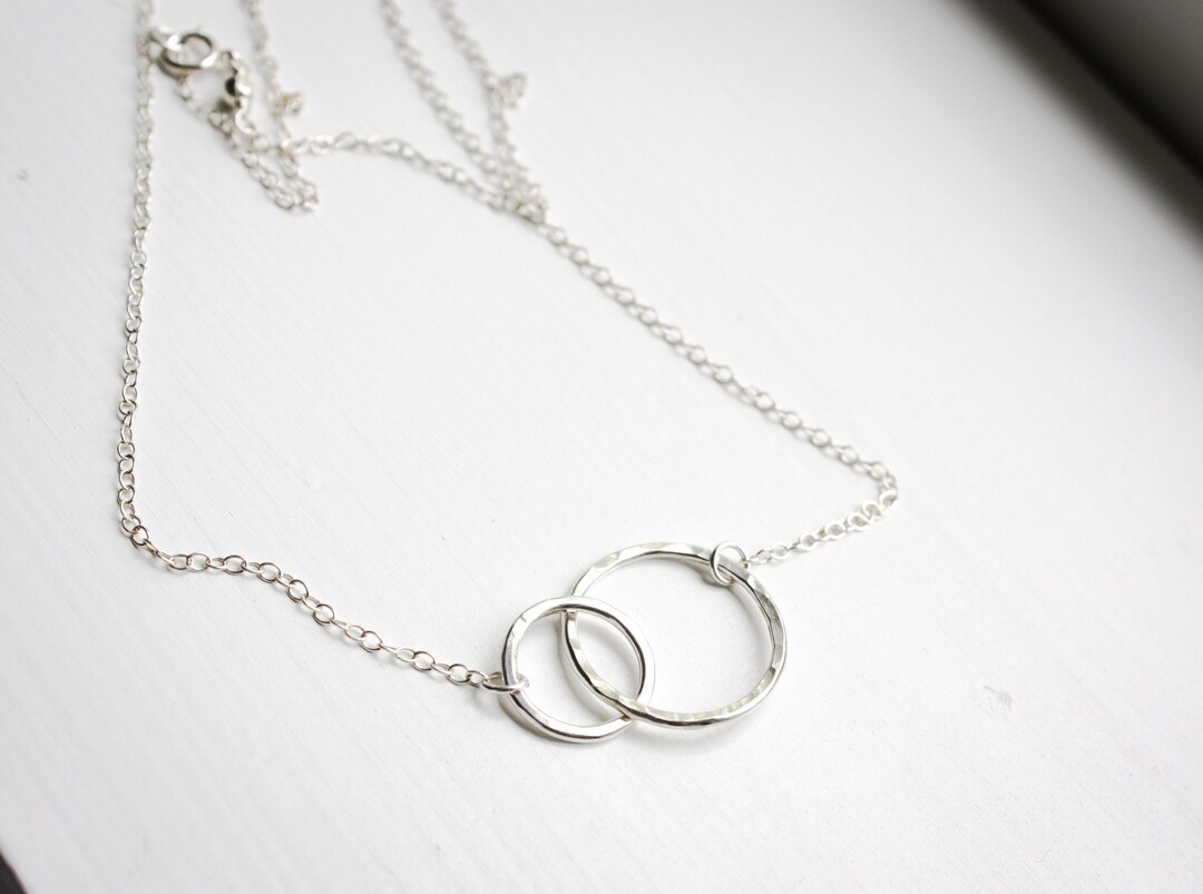 Sterling Silver Interlocking Rings Pendant Necklace - Etsy