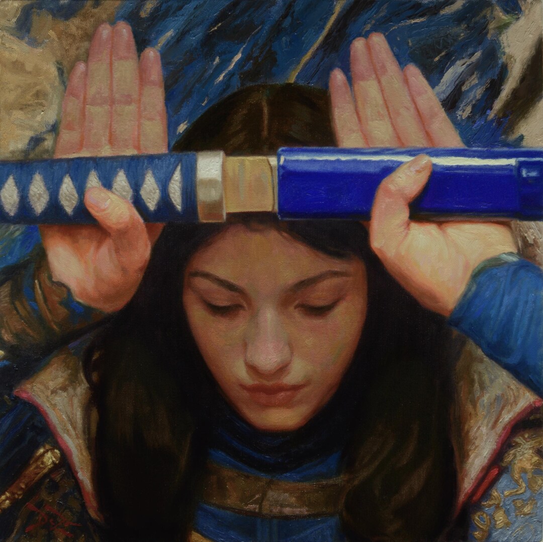 Temperance. Original Oil Painting on Canvas, 40 X 40 Cm (15.7 X 15.7 In ...