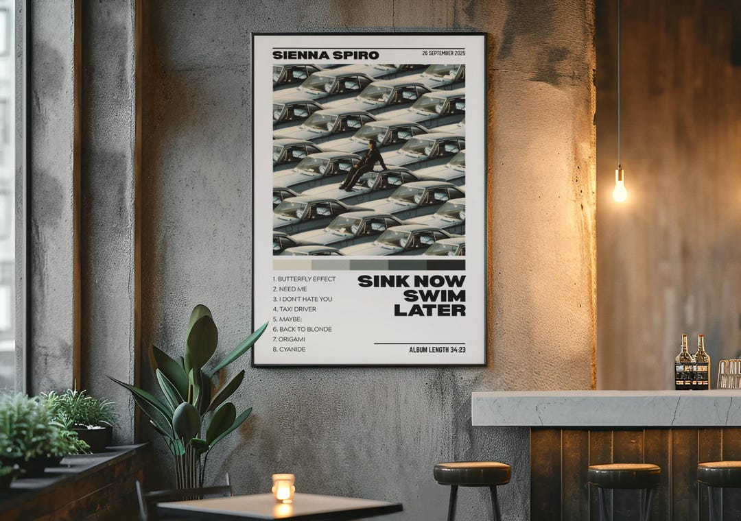 Sienna Spiro Sink Now Swim Later Poster | Indie Pop Album Cover Druck ...