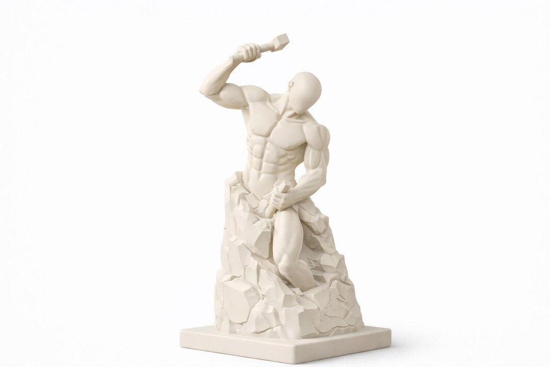 Self Made Man Statue – Stoic Desk Sculpture, Motivational Office Decor ...