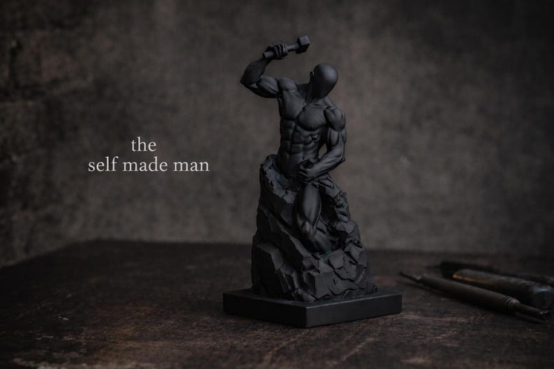 Self Made Man Statue – Stoic Desk Sculpture, Motivational Office Decor ...