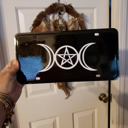 Blessed Be Witches License Plate Frame Triple Goddess Symbol | Etsy