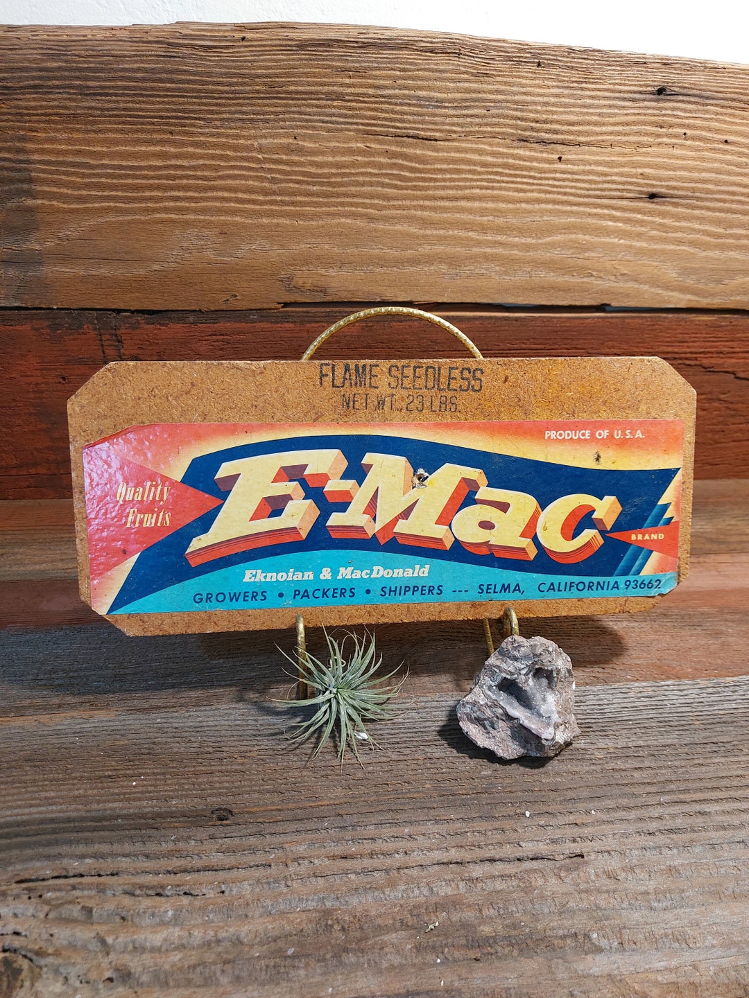 Vintage Table Grapes E-mac Crate Label. - Etsy