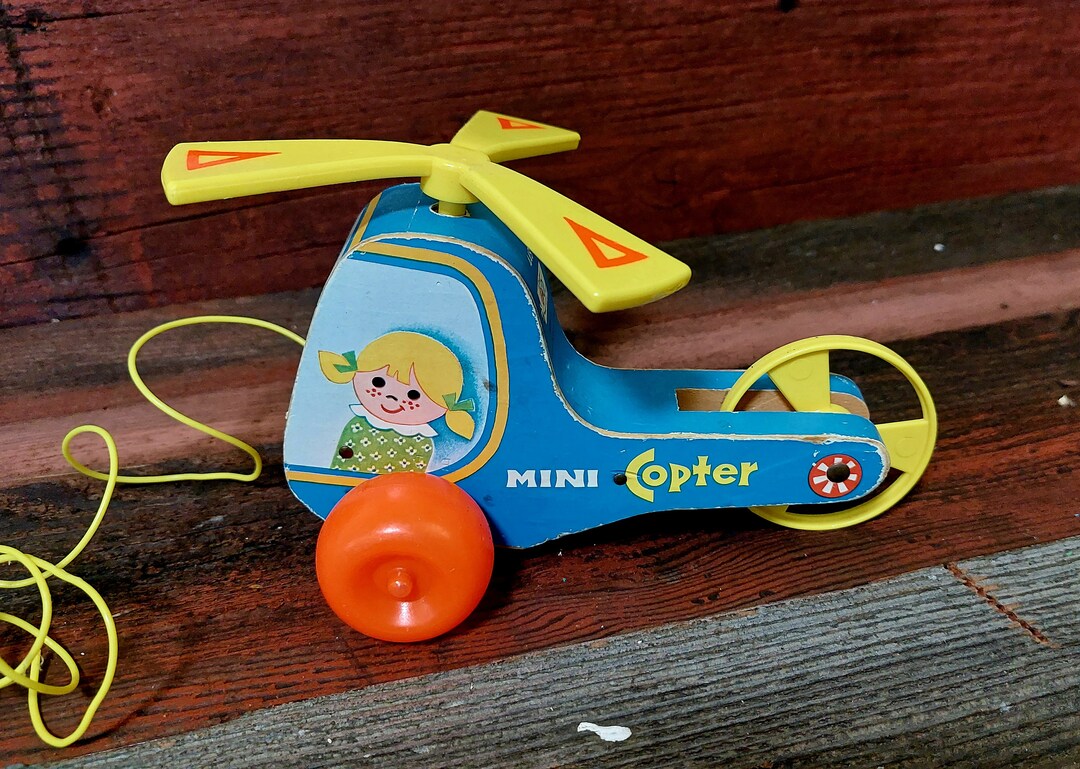 Fisher Price Vintage Mini Copter 1970 448 Pull Toy - Etsy