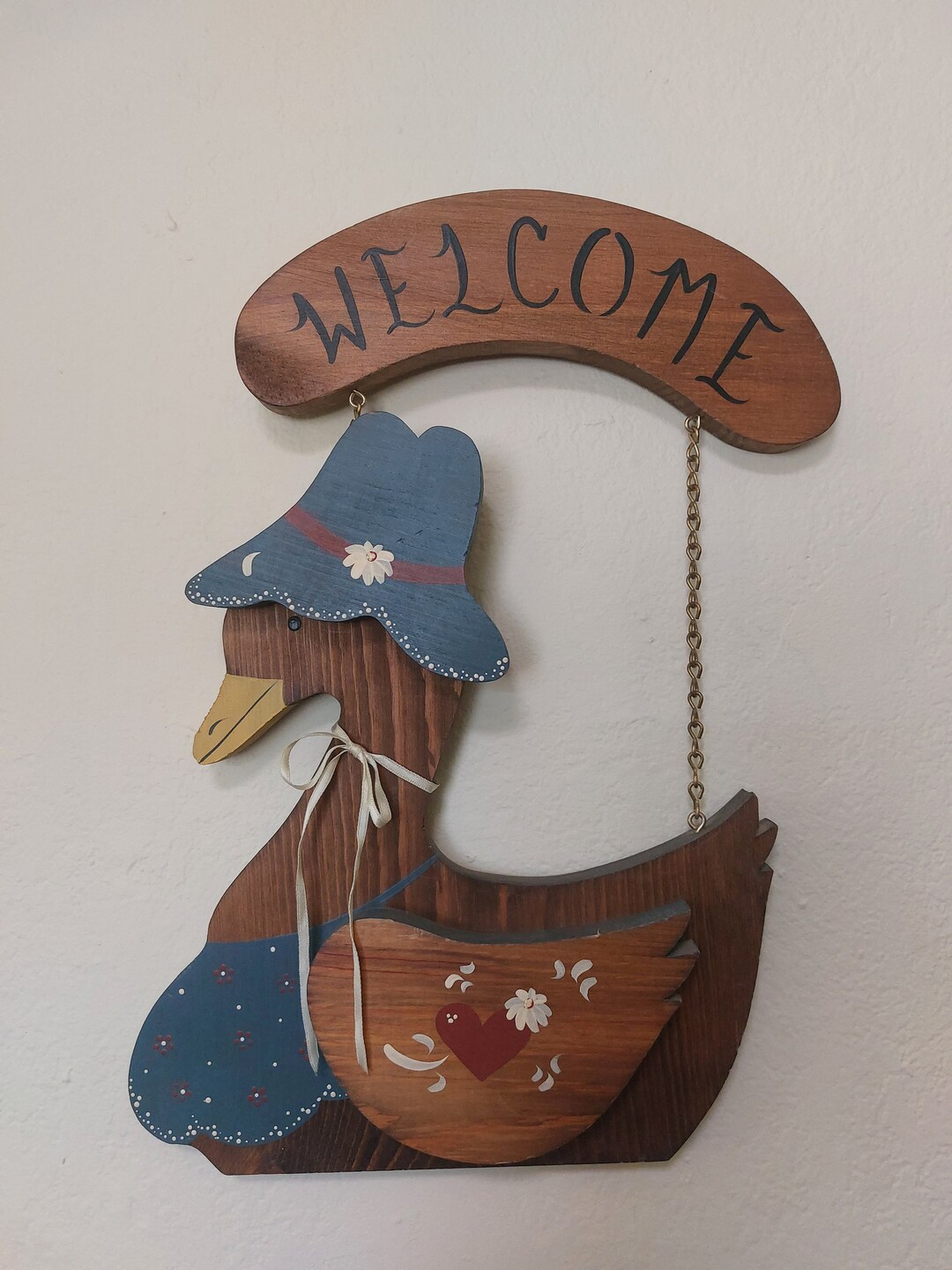 Vintage Country Goose Welcome Sign - Etsy