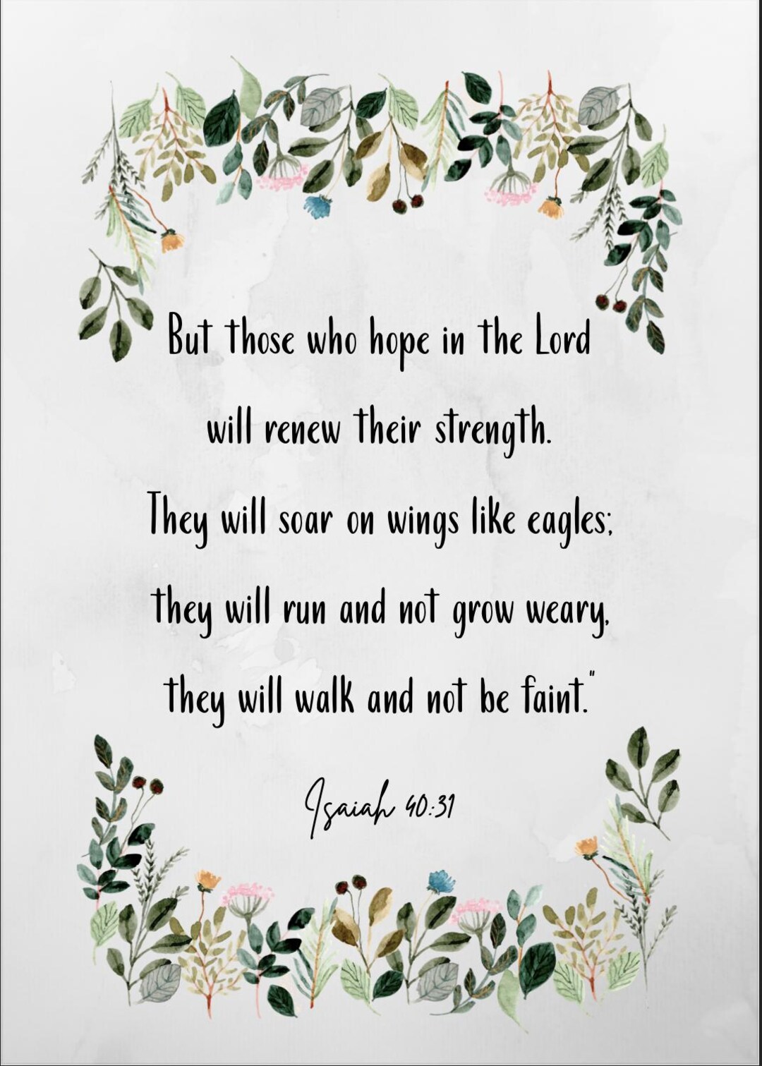Floral Bible Verse Cards, Scripture Memory, Affirmations (digital ...