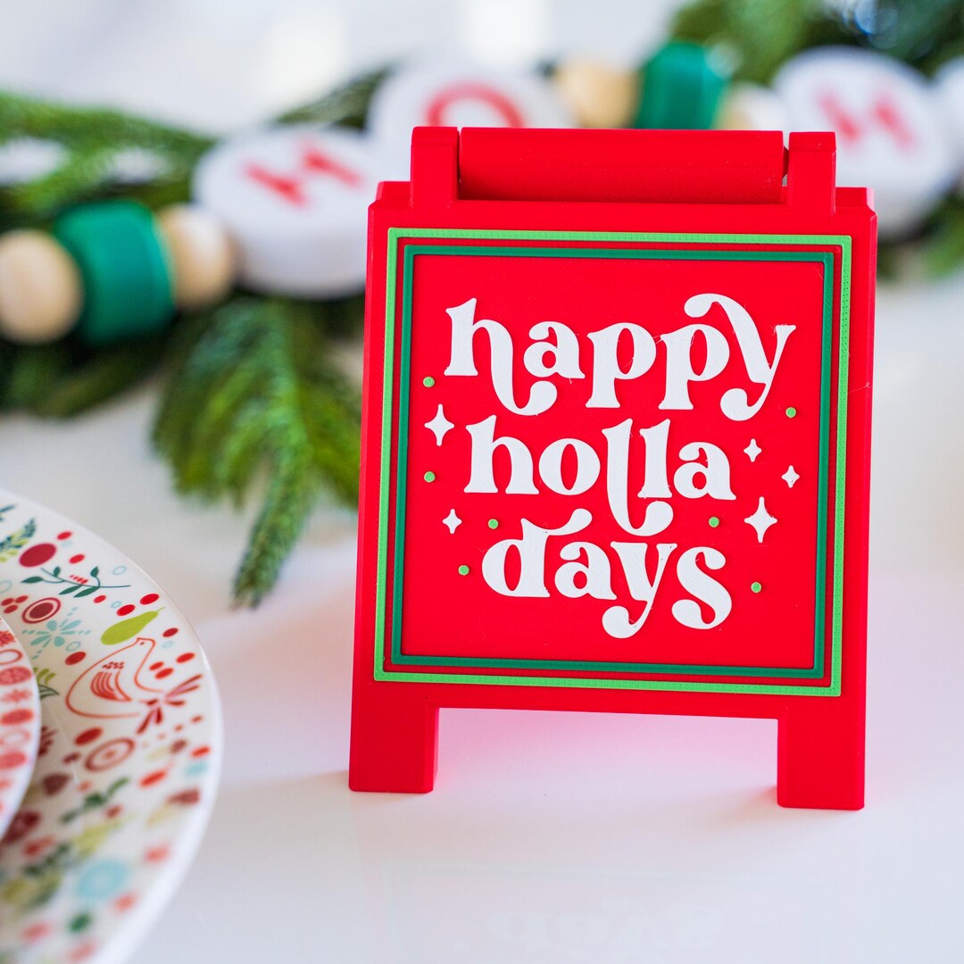Happy Holla Days Tray Sign - Christmas Decoration - Gift for Christmas ...