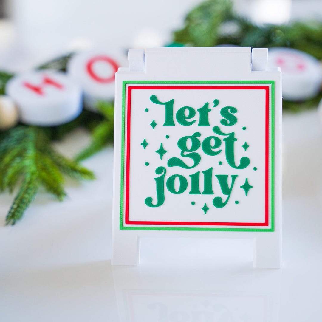 Let's Get Jolly Tray Sign Christmas Decoration Gift for Christmas ...
