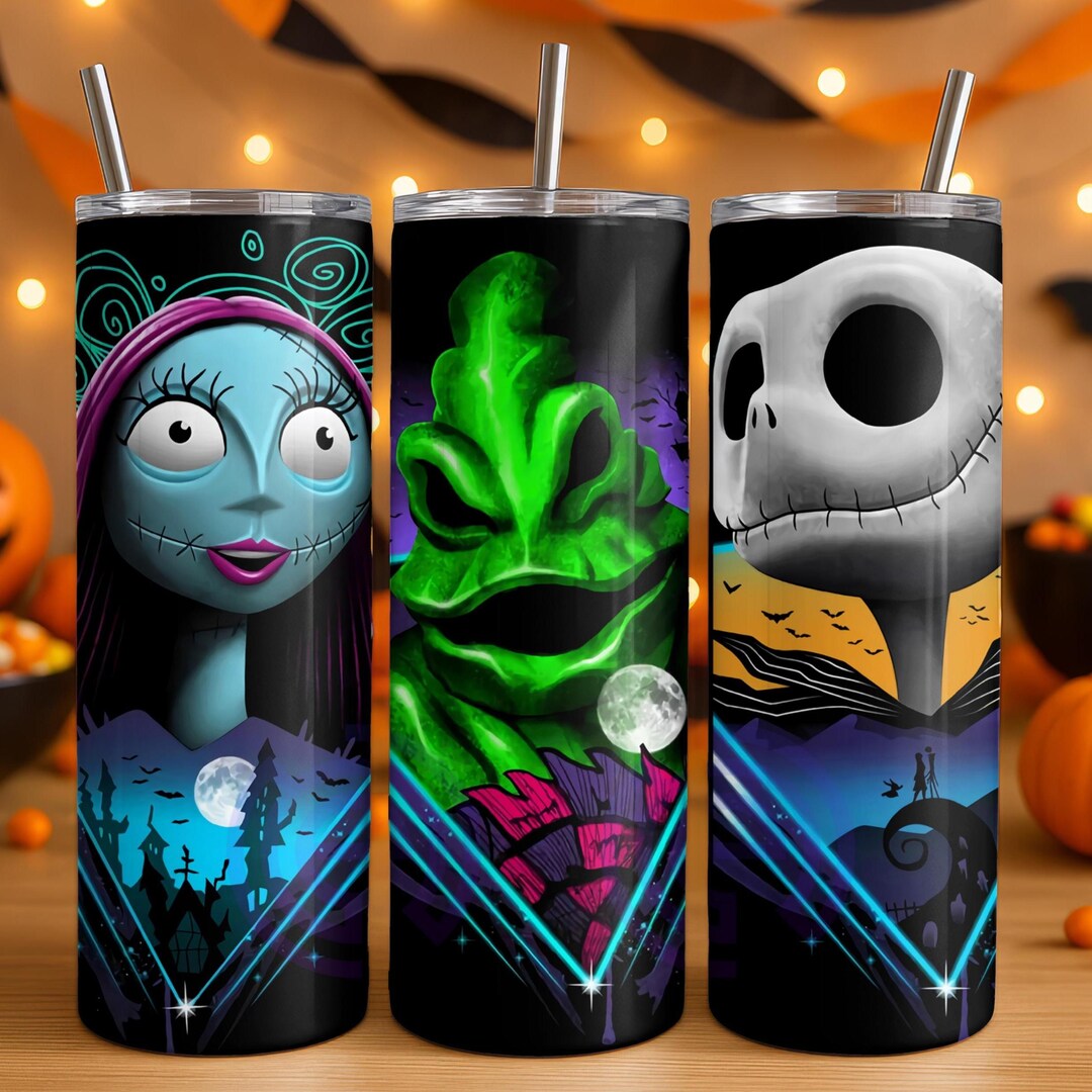 Horror Icons Tumbler: Scary Horror Coffee Insulated 20oz Skinny Tumbler ...