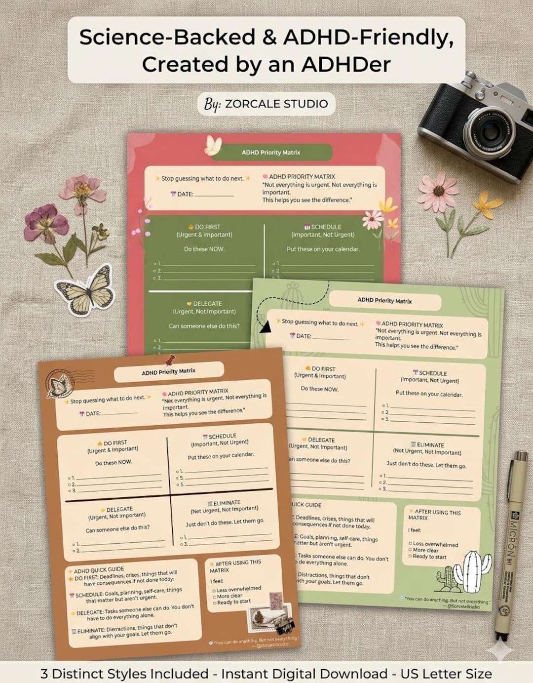 ADHD Priority Matrix | Eisenhower Matrix Printable | Urgent Important ...