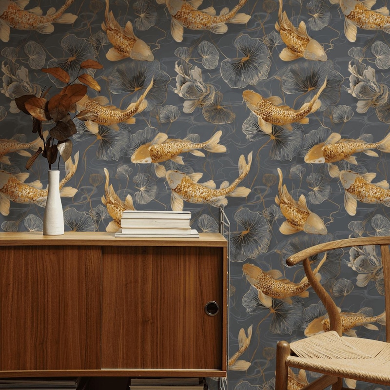 Wallpaper Koi - Etsy