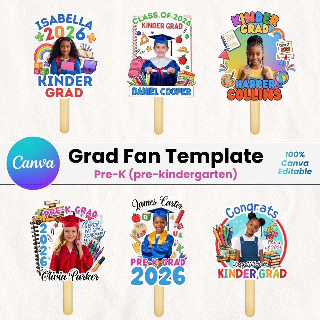 Pre-k & Kindergarten Graduation Fan Bundle | Little Graduate ...