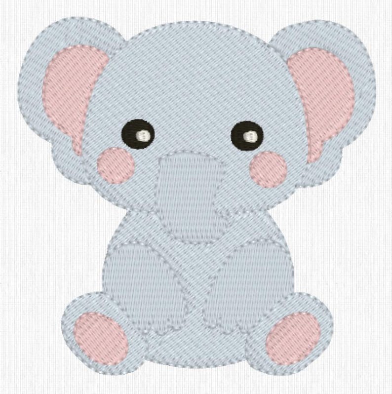 Baby Elephant Machine Embroidery Design, Nursery Animal Applique ...