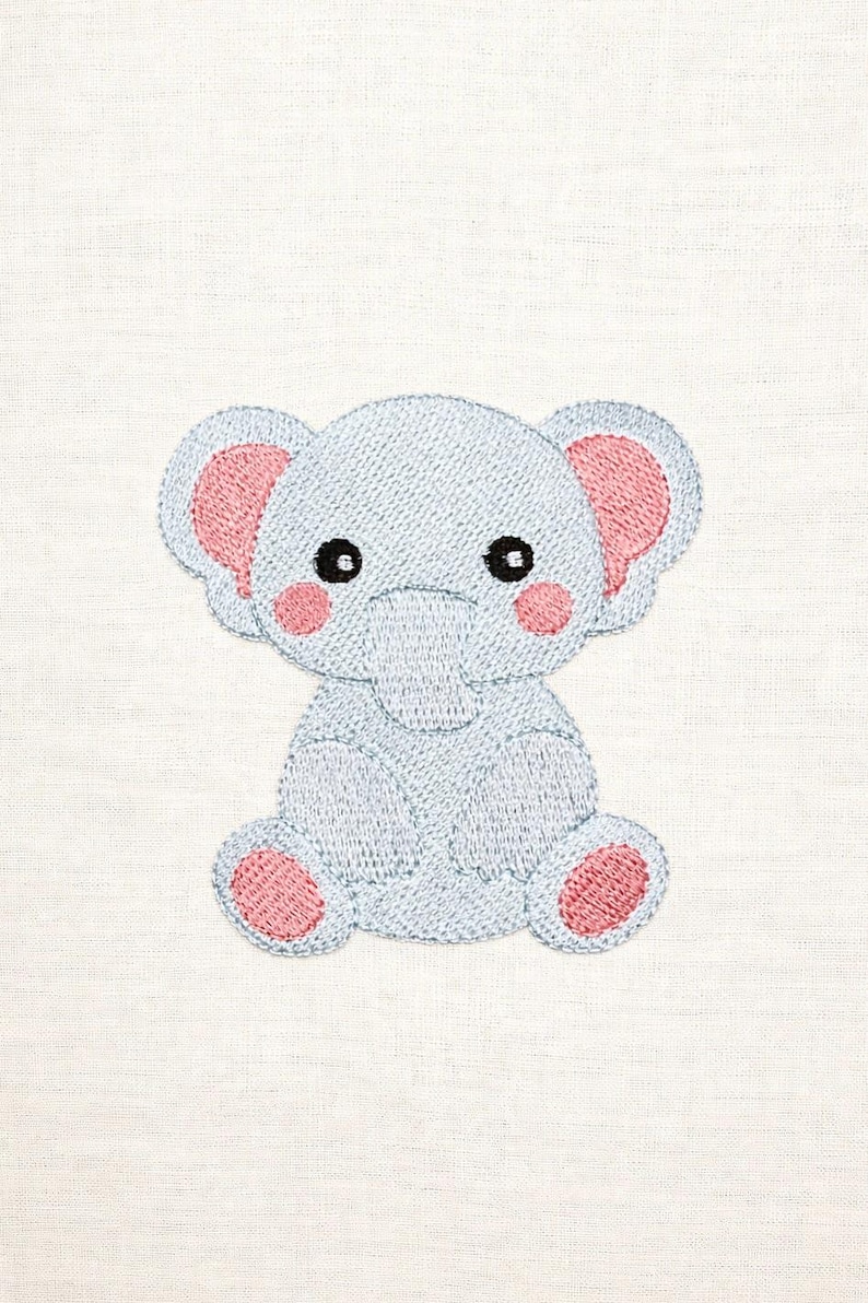 Baby Elephant Machine Embroidery Design, Nursery Animal Applique ...