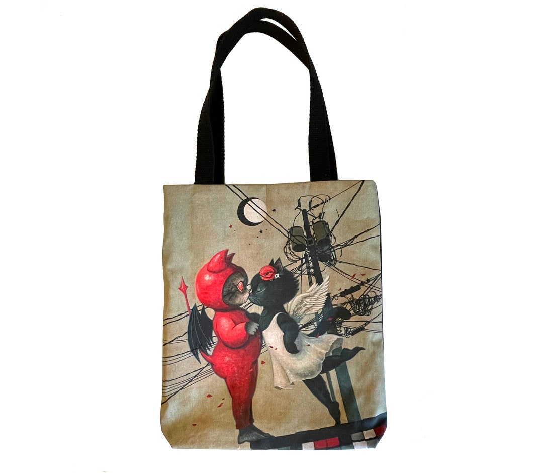 Vermillion 5 Cat Illustration Tote Bag - Etsy