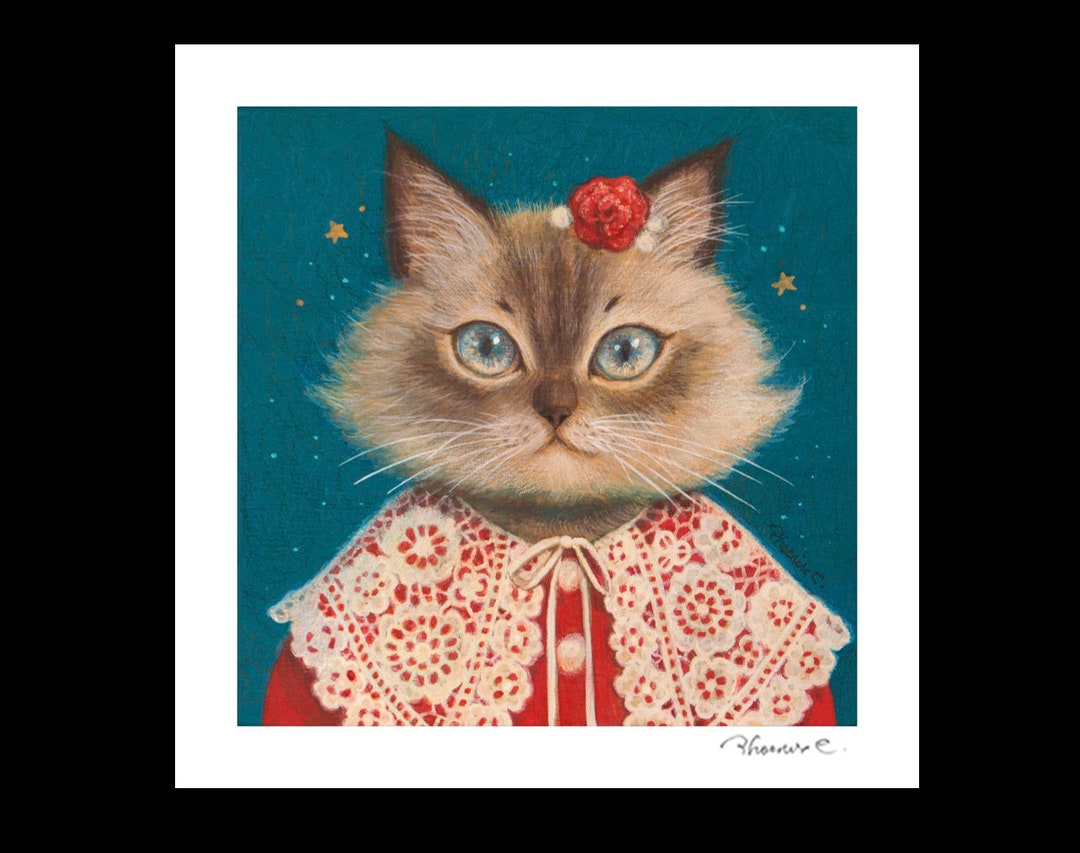Fancy #9 - Hand Embellished Fine Art Print by Phoenix Chan - Etsy