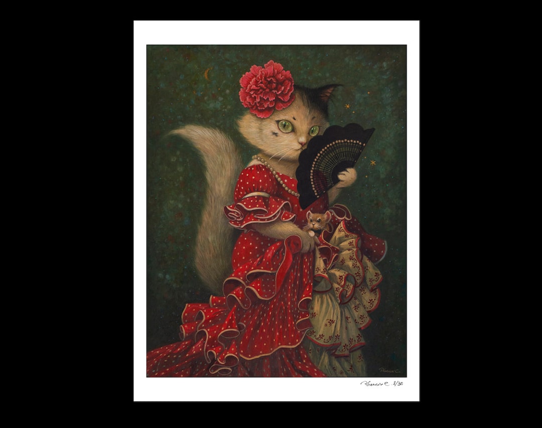Rosa- Cat Illustration Limited Edition of 30 Fine Art Print - Etsy