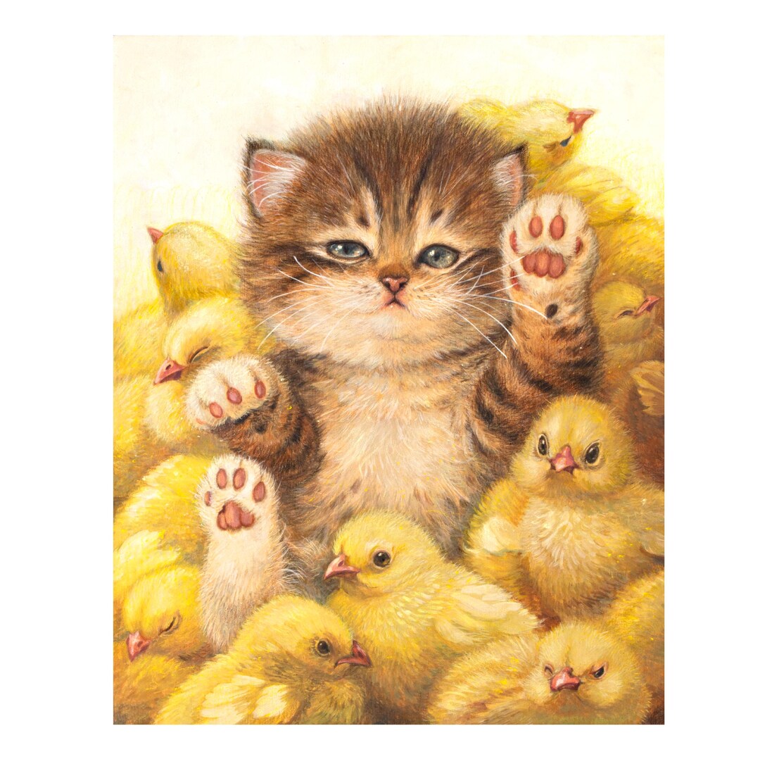 Darlings- Cat Illustration Fine Art Print - Etsy