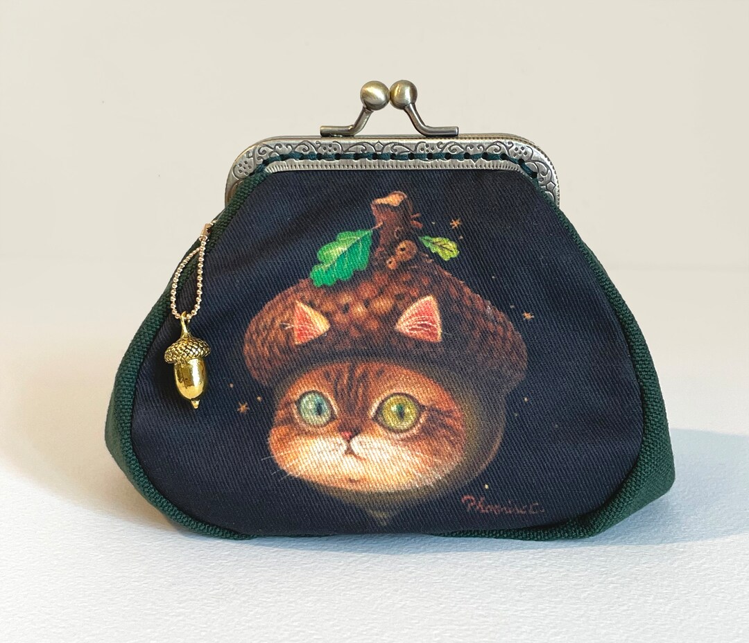 Cat X Acorn II Kiss Lock Coin Pouch - Etsy