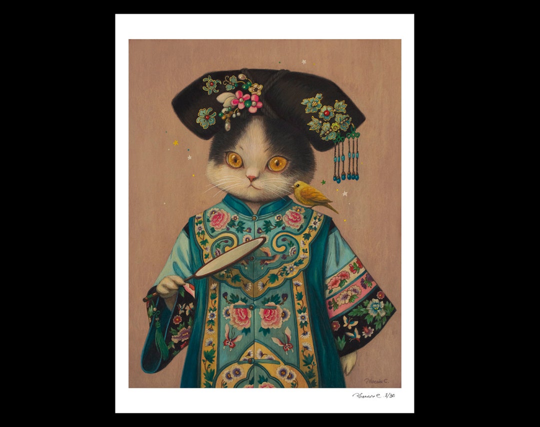 Meng Yao- Cat Illustration Limited Edition of 30 Fine Art Print - Etsy