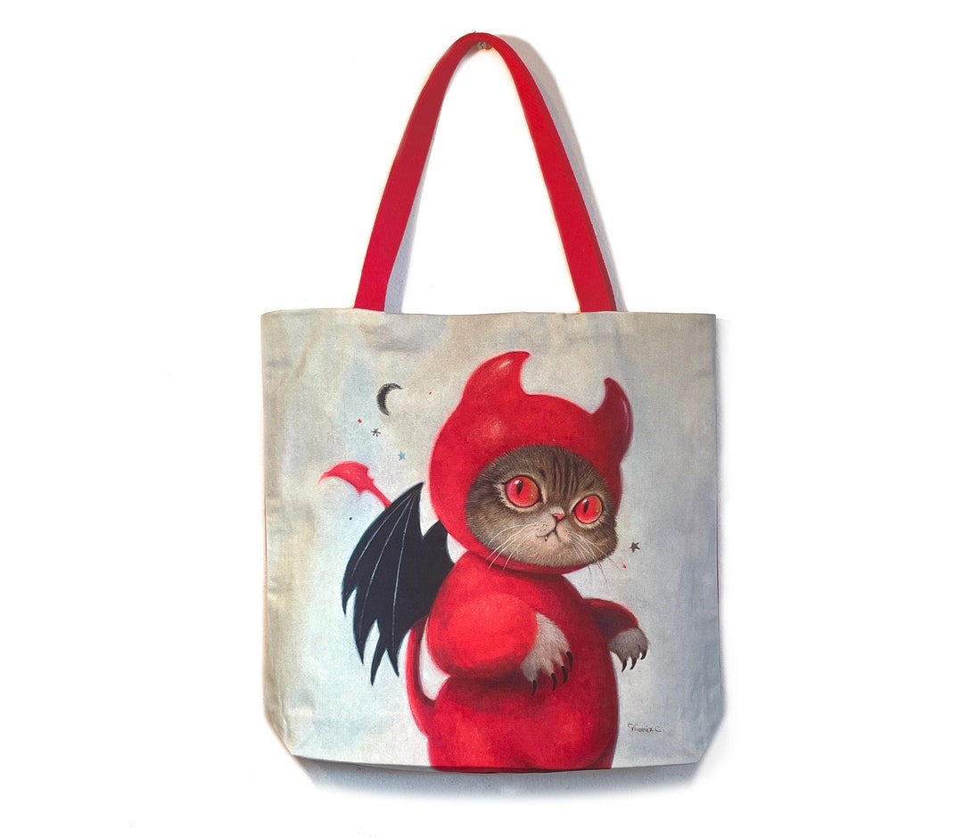 Vermilion the Little Cat Devil- Tote Bag - Etsy