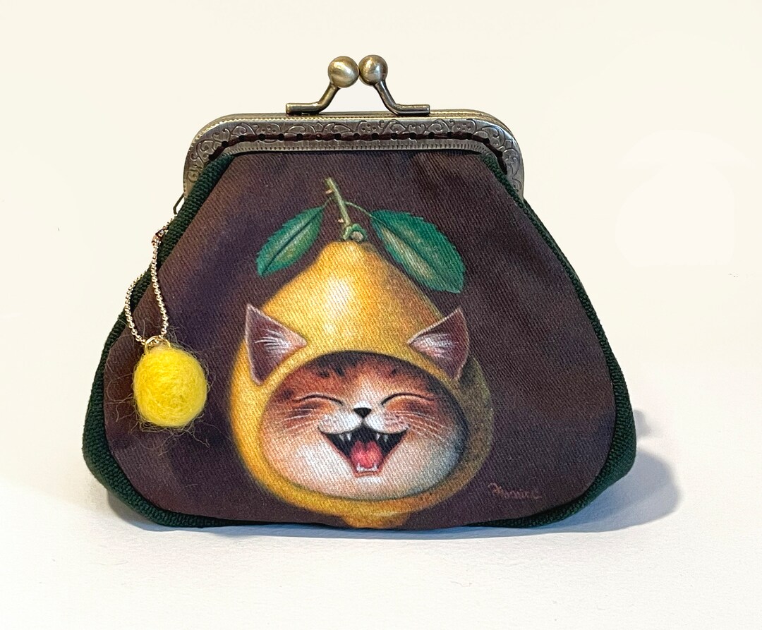 Lemon Cat Kiss Lock Coin Purse - Etsy Canada