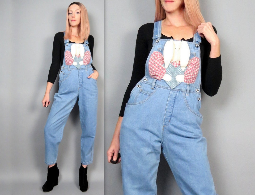 Vintage 80s Bunny Overalls Denim Blue Jean Bib Overall Jeans 1980s ...