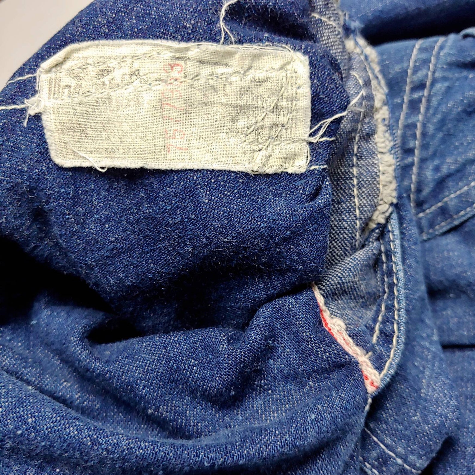 Vintage FINCK'S Overalls Pig Buckle Red Bar Denim Workwear Sanforized ...