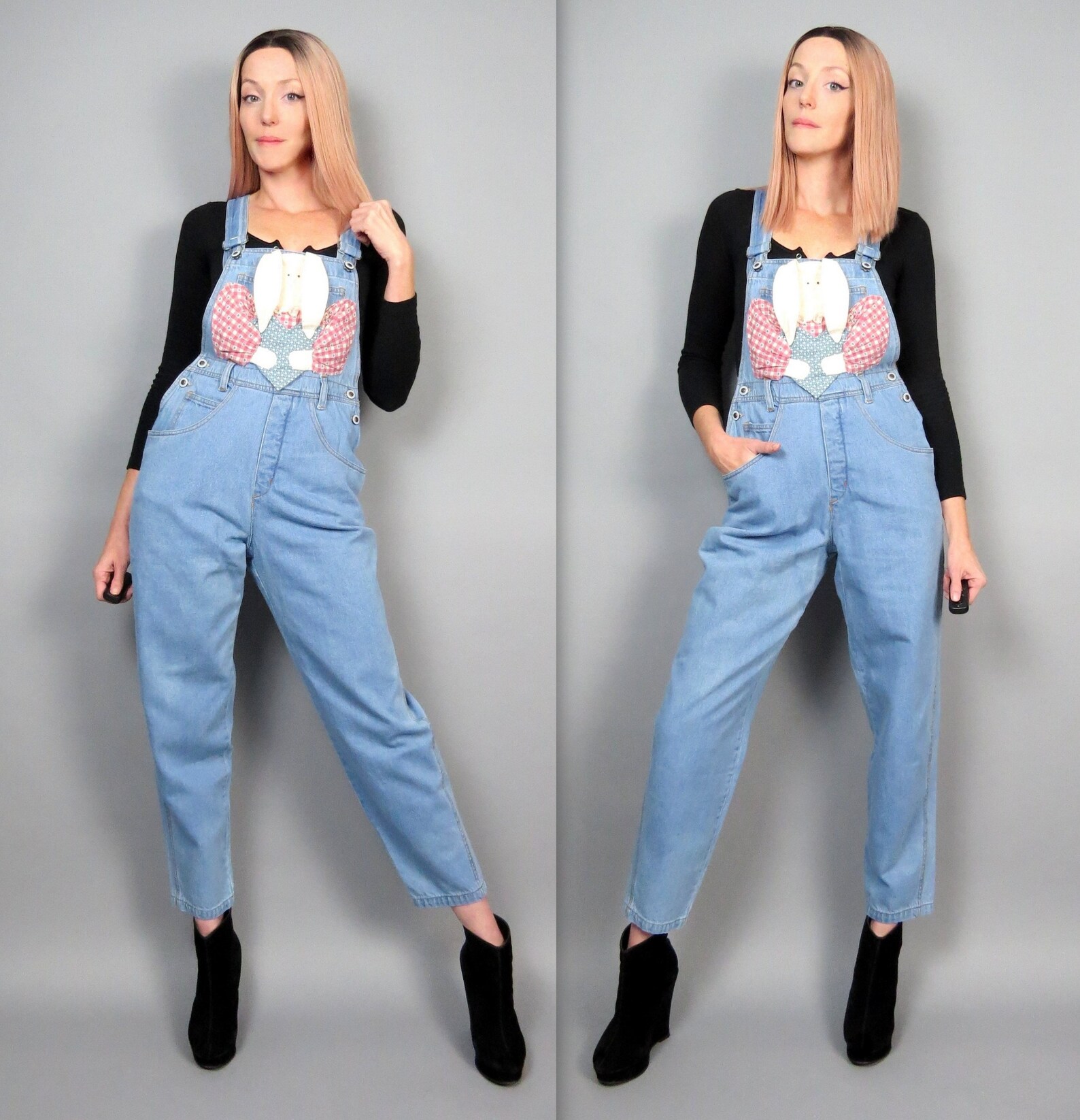 Vintage 80s Bunny Overalls Denim Blue Jean Bib Overall Jeans - Etsy