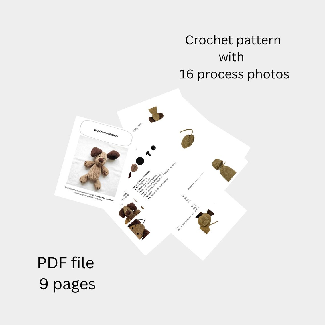 Dog Pattern, Easy Crochet Project for Beginners, (digital PDF Download ...