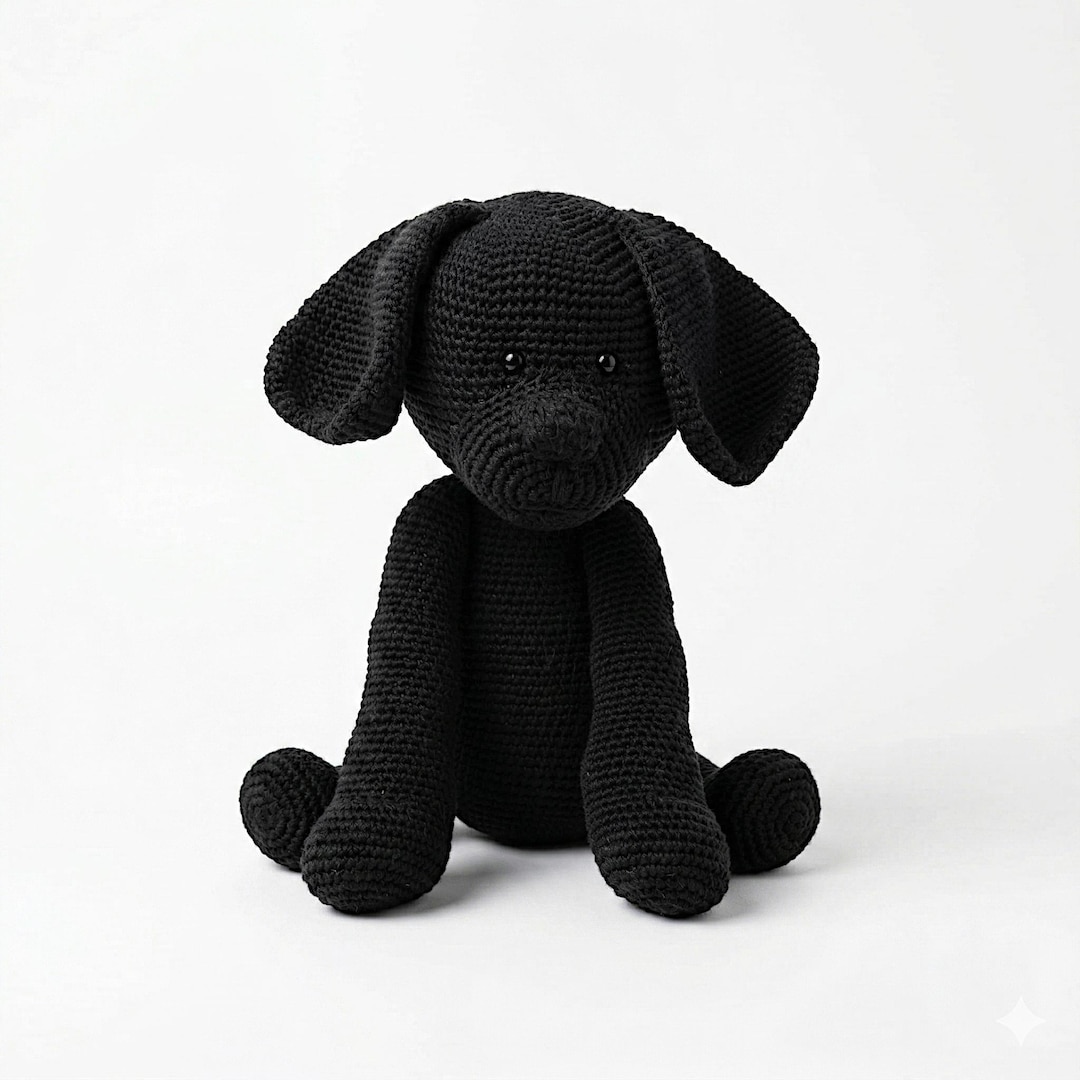 Patrón de ganchillo de Labrador negro en PDF: Tutorial fácil para ...