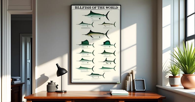 Billfish Wall Chart – Marlin, Sailfish, Swordfish, Spearfish ...