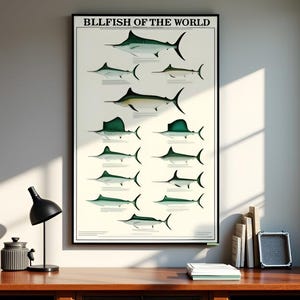 Billfish Wall Chart – Marlin, Sailfish, Swordfish, Spearfish ...