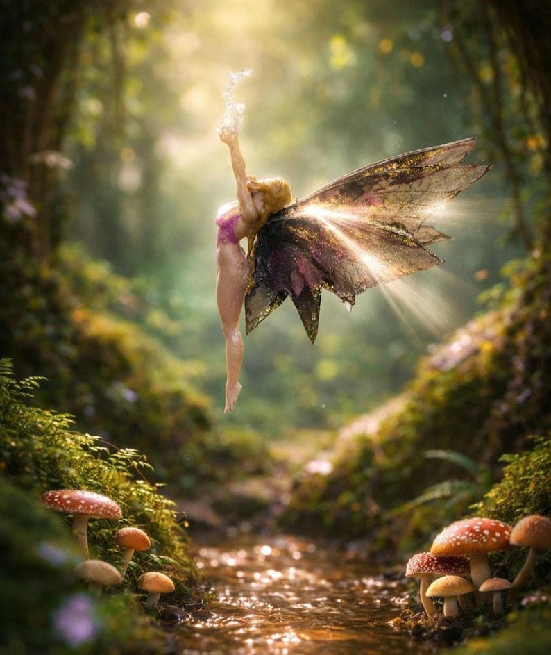Fairy Garden Minature Figurine Fairy Floral Butterfly Wing Blowing Pixi ...
