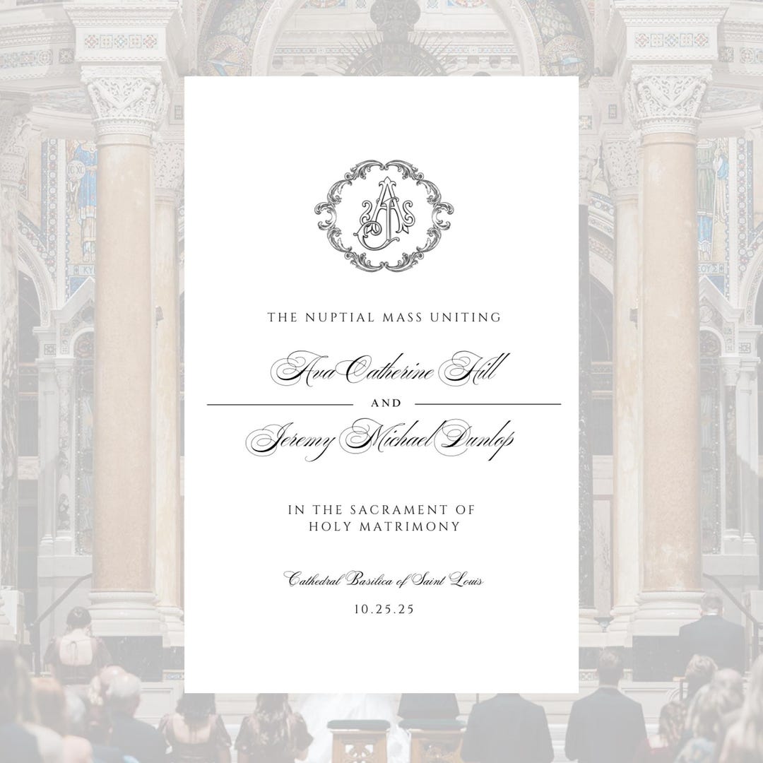 Catholic Wedding Mass Program Template - Etsy