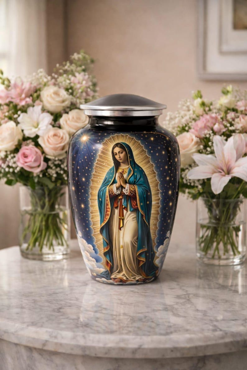 Religious Cremation Urn Set – Virgin Mary Memorial Keepsake Urns - Etsy