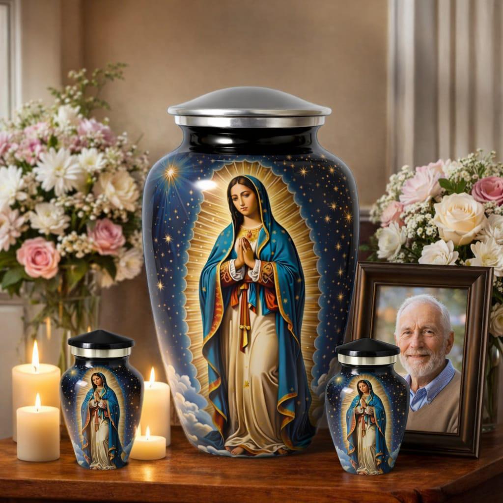Religious Cremation Urn Set – Virgin Mary Memorial Keepsake Urns - Etsy