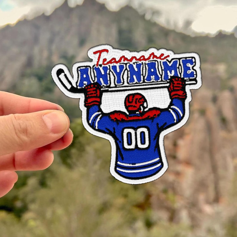 Custom Hockey Name Patch Colorful Text Personalized Name Number Funny ...